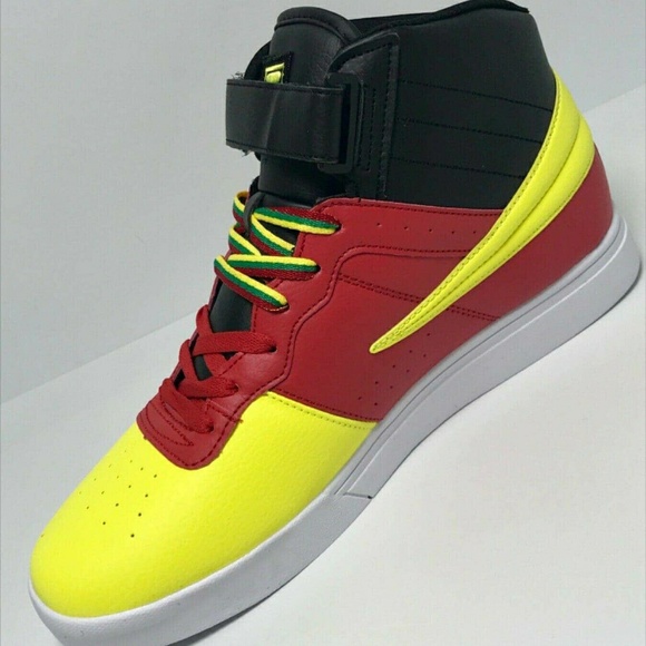 Fila | Shoes | Mens Fila Vulc 3 Mid Black Red Yellow White Sneakers ...